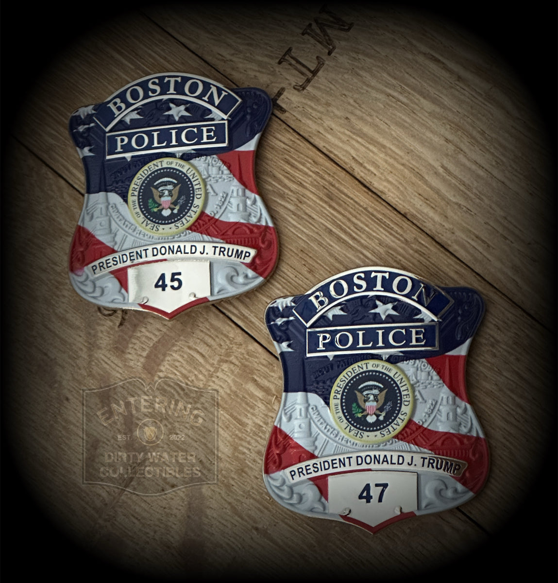 Boston Police Donald Trump 47th Presidential Badge – Dirty Water ...